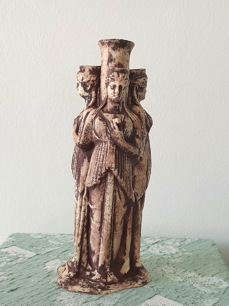 Hecate Statue, Triple Goddess Figurine, Altar Piece, Pagan Idol ...