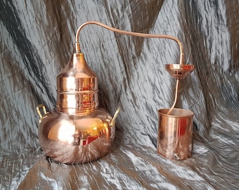 Mini Distiller, Pure Copper Alembic, Essential Oil Distiller, Hydrosol Still, Herbs Flowers ...