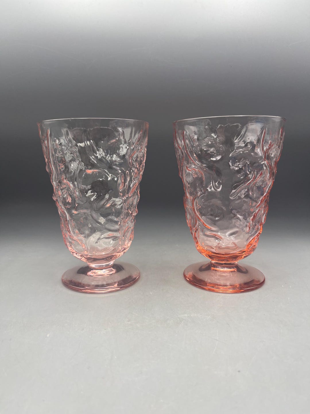 Bryce El Rancho Pink MCM Footed Iced Tea Tumblers Set of 2 - Etsy
