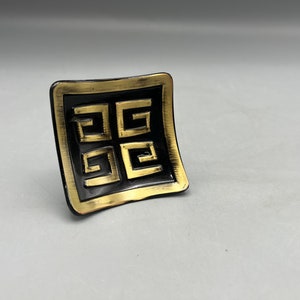 Vintage Jay Bee Greek Key Metal Drawer Pulls MCM Knobs Set of 4 Square ...