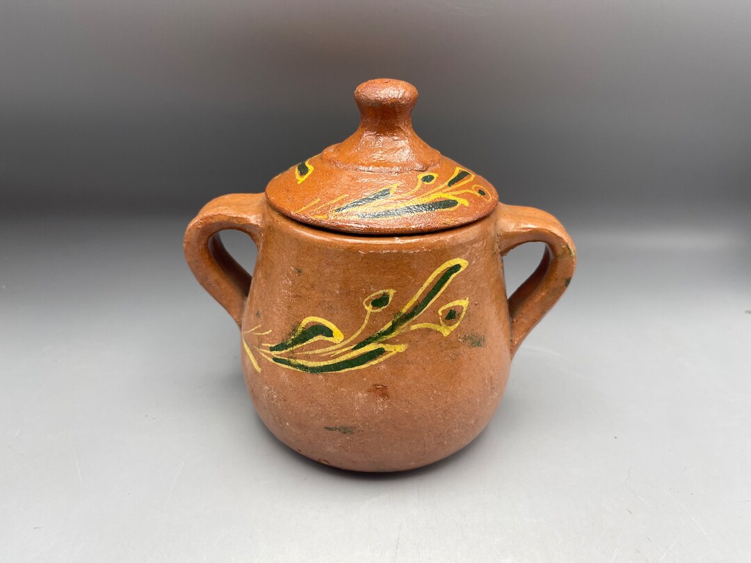 Midcentury Mexican Terra Cotta Bean Pot Hand Painted Glazed Tonala - Etsy