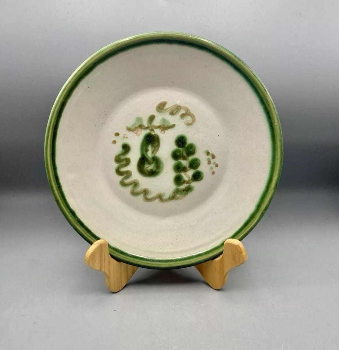 M A Hadley Pear and Grape Green Luncheon Plate 9” - Etsy