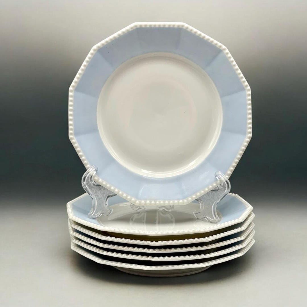 Antique Nymphenburg Perl Blue Bread Cake Plates Set of 6 - Etsy