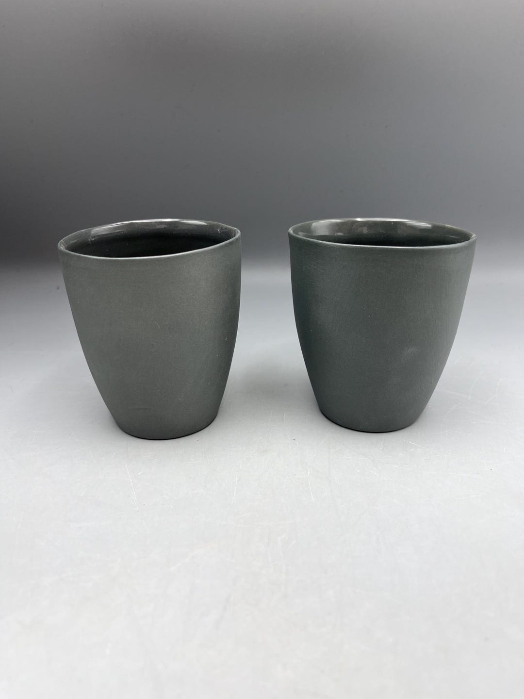 Mud Australia Limoges Porcelain Small Beaker Cups Ash Gray Set of 2 - Etsy