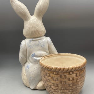 Vintage Hand Painted Peter Rabbit Ceramic Planter Easter Decor - Etsy