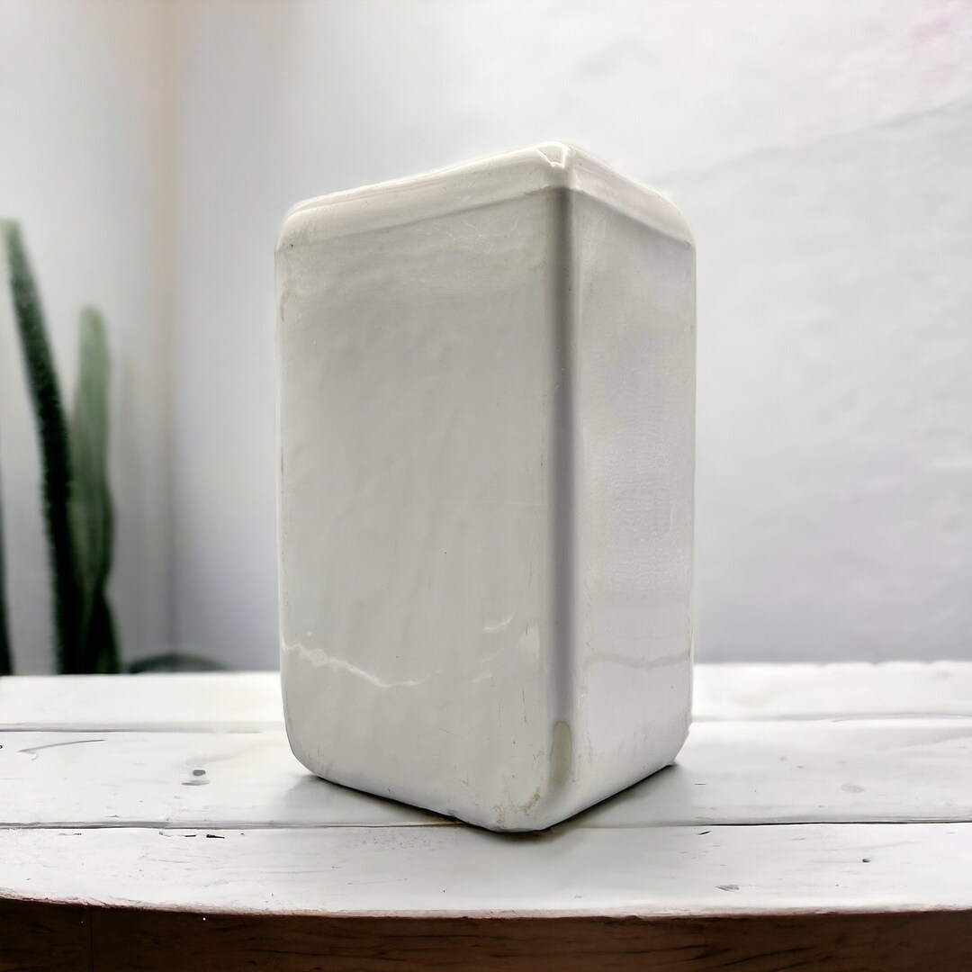 Antique White Minimalist Heavy Porcelain Vase Mystery Markings 10 - Etsy