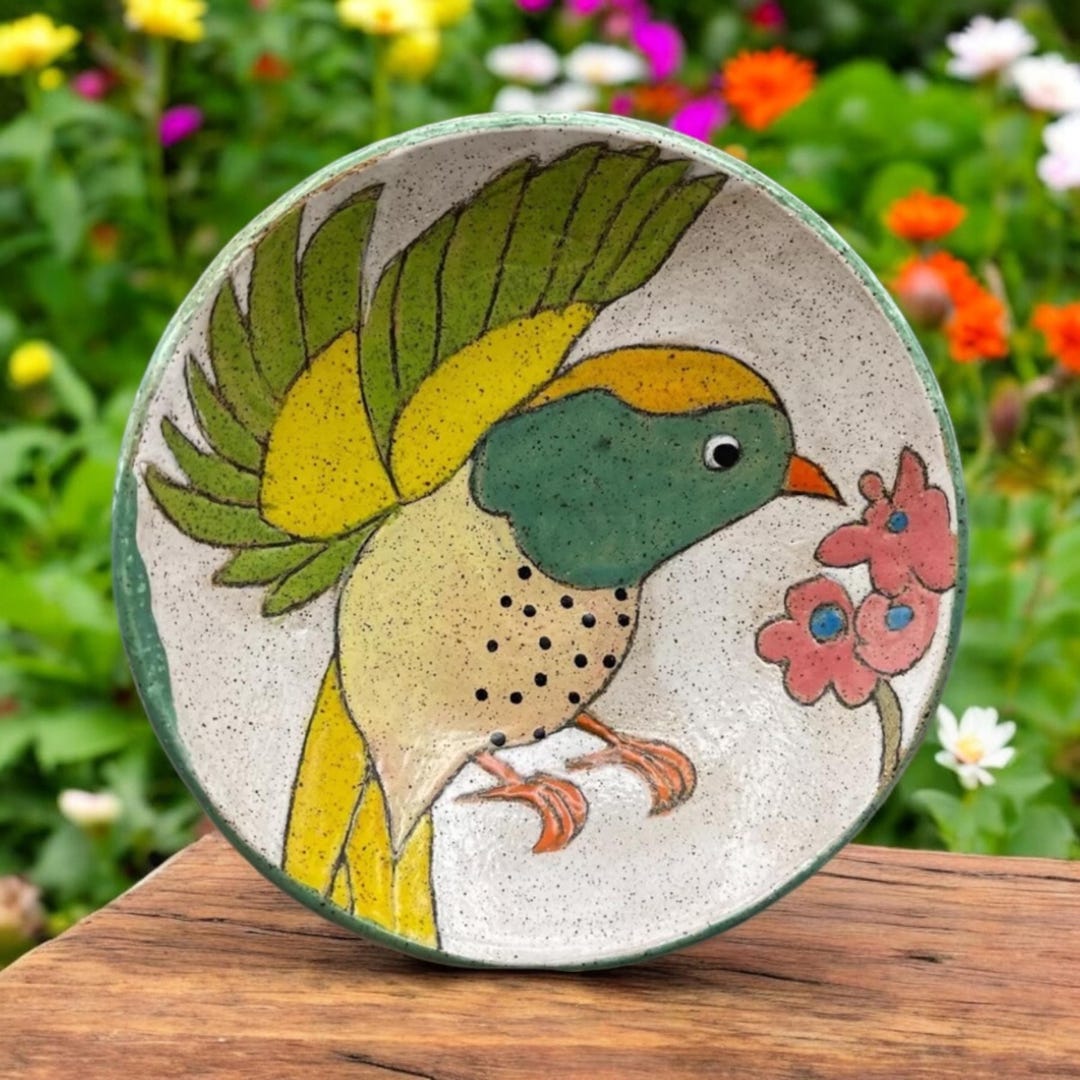 Three Wheel Studio Handmade Art Pottery Bird Bowl Dwo Wen Chen - Etsy