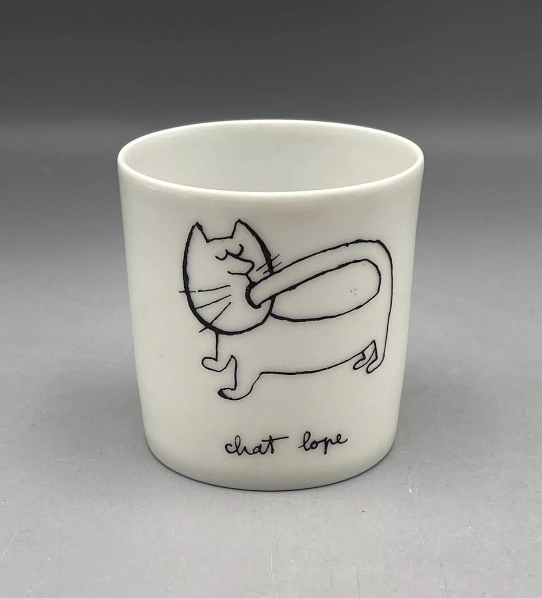 Limoges Aramic Moris Sine Cat Cartoon Porcelain Cup - Etsy