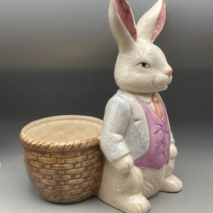 Vintage Hand Painted Peter Rabbit Ceramic Planter Easter Decor - Etsy