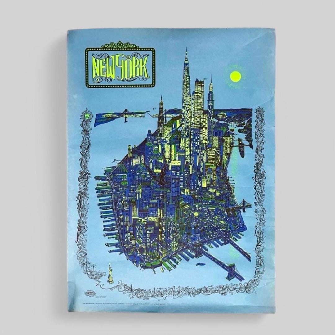 Vintage Trend Graphics Jim Michaelson New York Poster Original Print ...