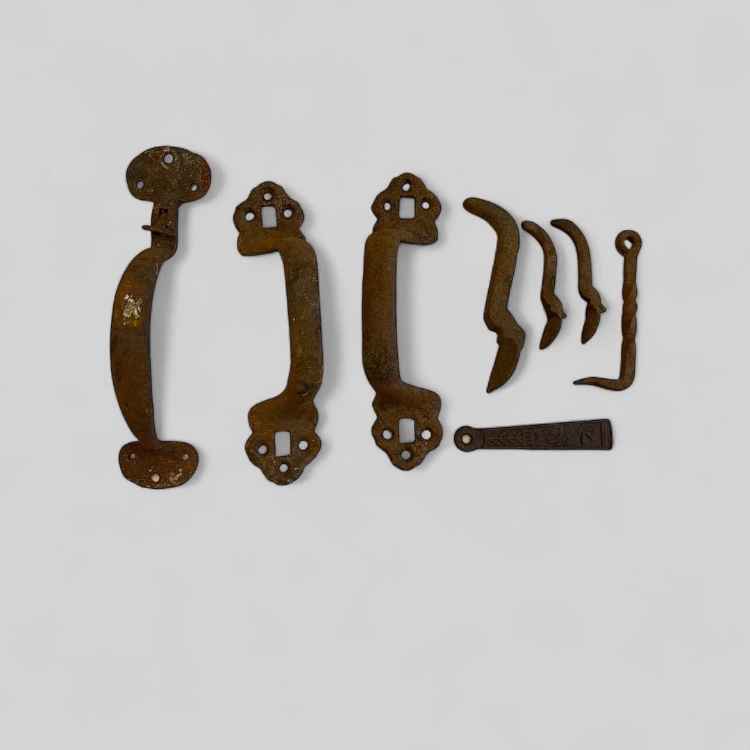 Antique Barn Door Handle and Latch Lot Wrought Iron Sliding Door - Etsy