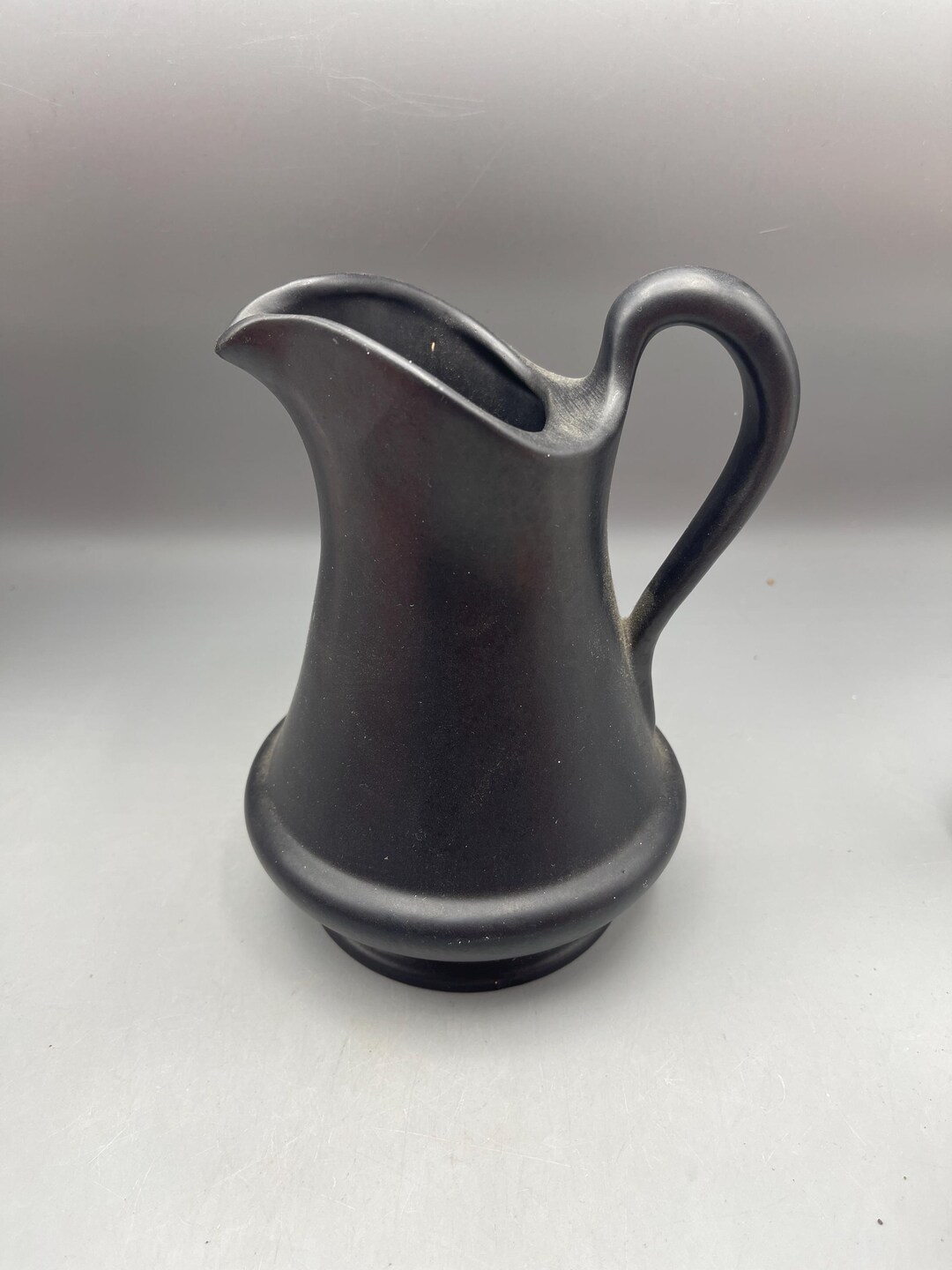 Vintage Haeger Pottery Matte Black Pitcher 7” - Etsy