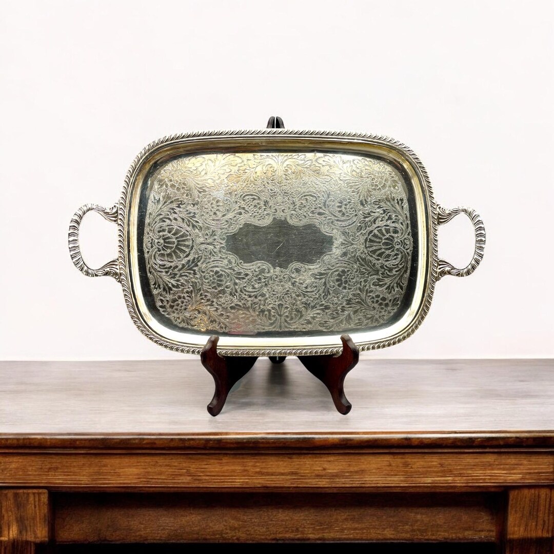 Oneida Fiesta Silverplate Serving Platter Waiter Tray With Handle 18 - Etsy