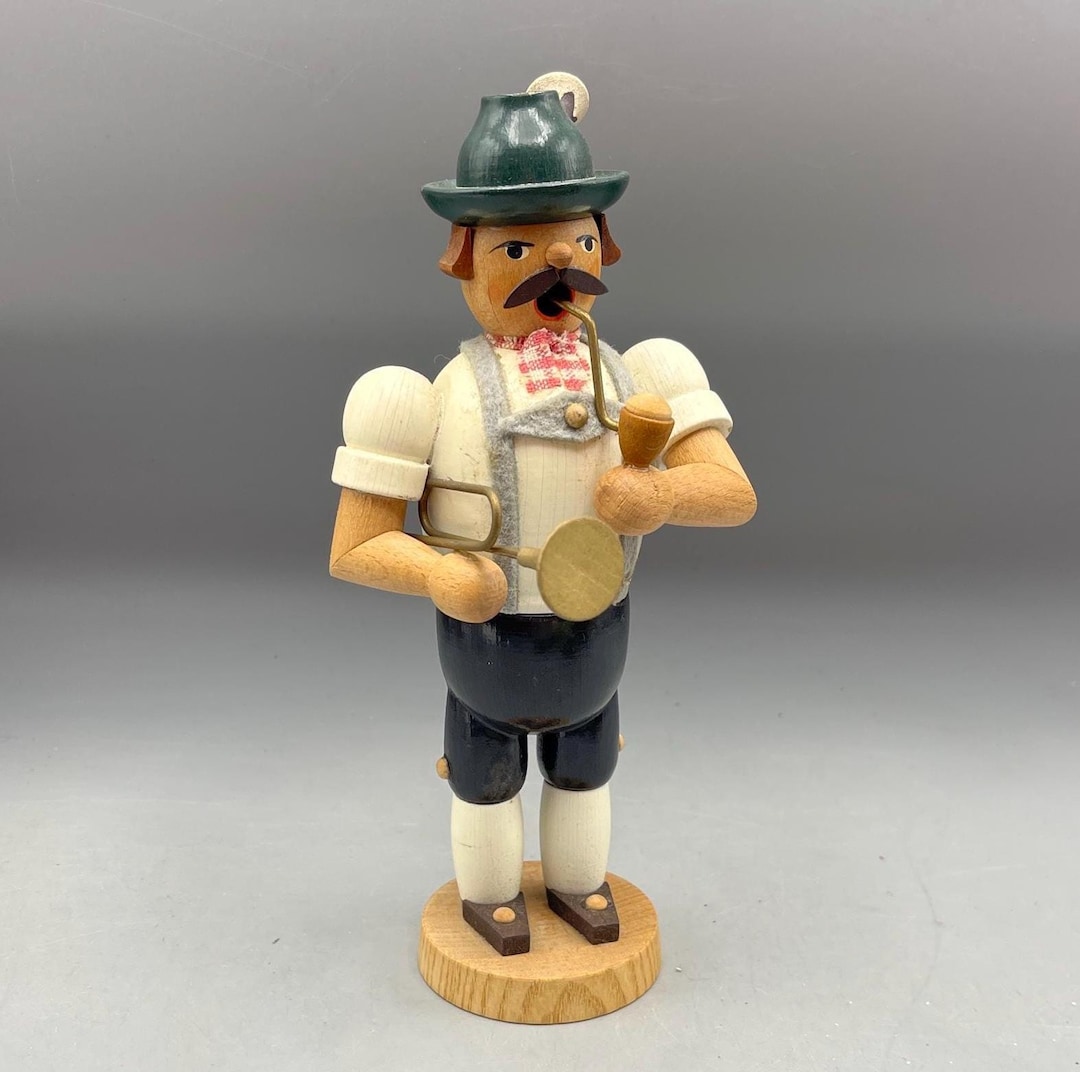 Vintage Erzgebirge Wooden Smoker Bavarian Man Tyrol German Incense ...