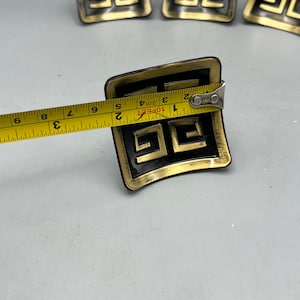 Vintage Jay Bee Greek Key Metal Drawer Pulls MCM Knobs Set of 4 Square ...