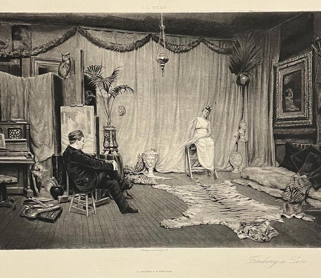 Antique Original Photogravure Print Artist and Model Goupil & Co. - Etsy