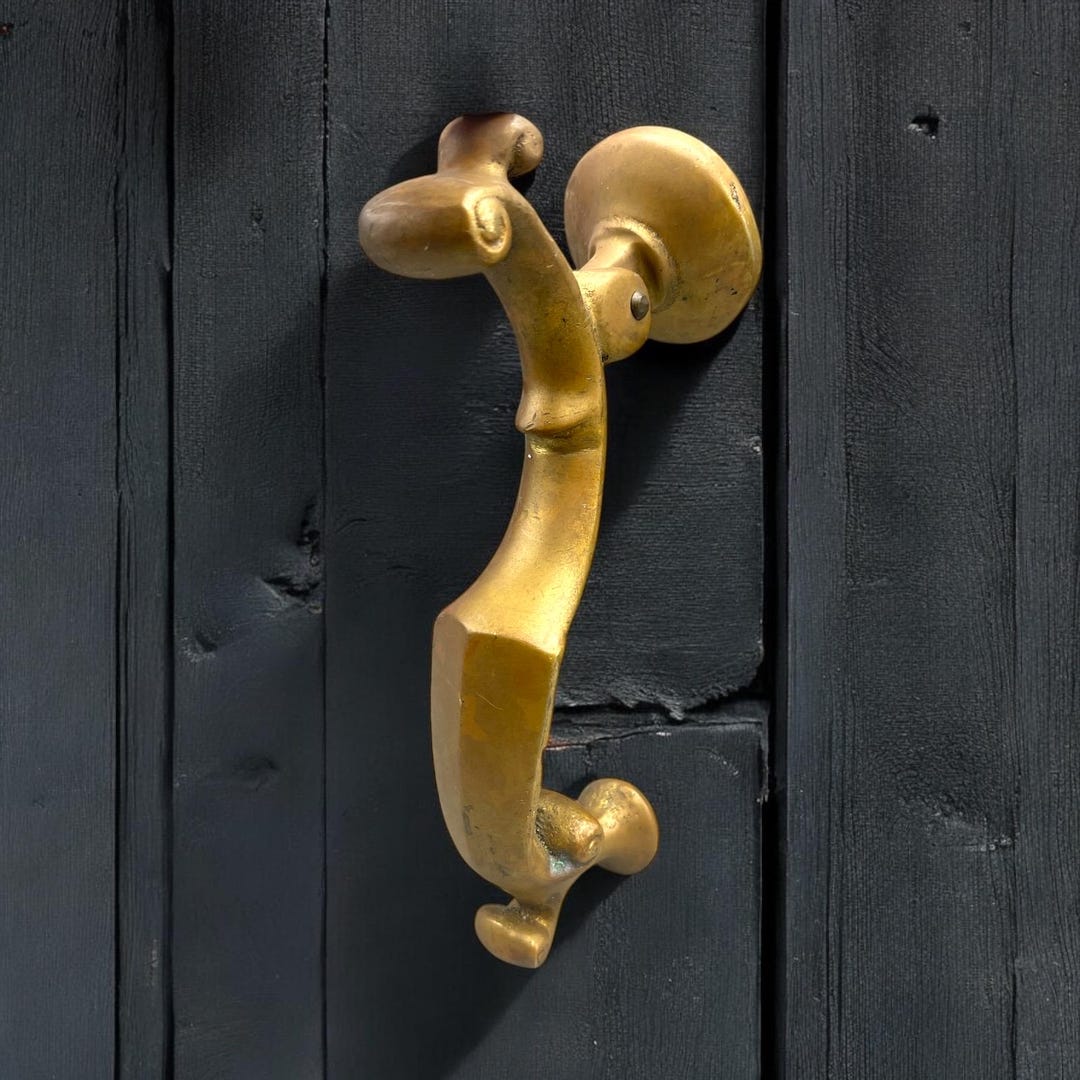 Antique Solid Brass S-shaped Door Knocker Great Patina - Etsy