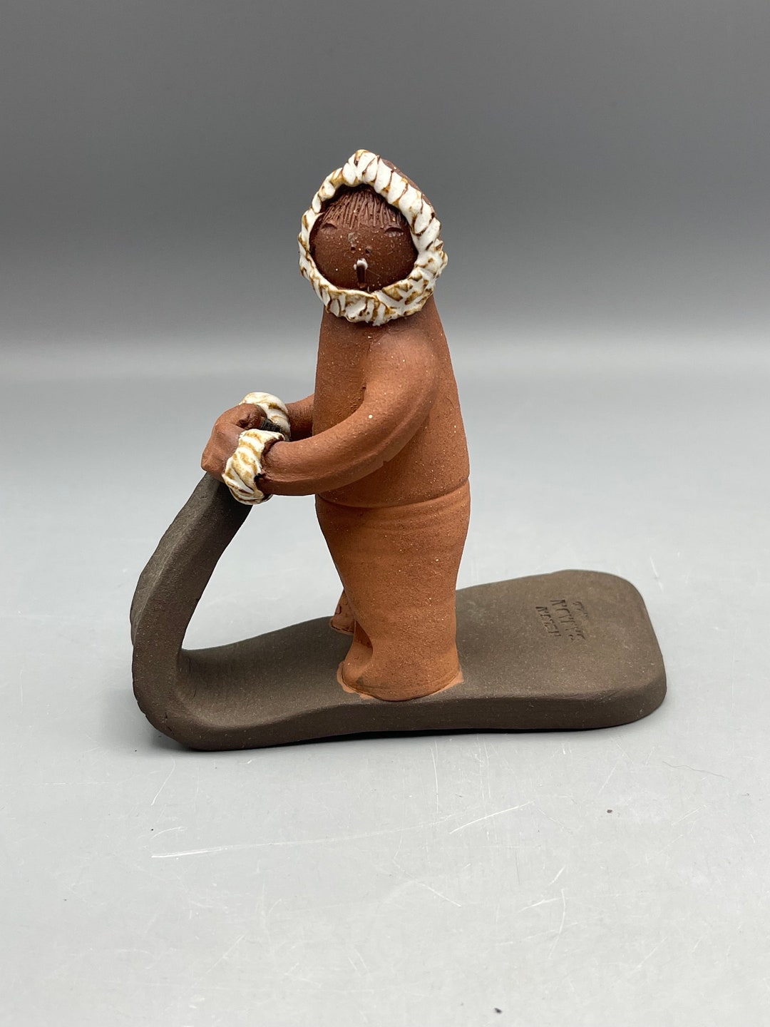 Vintage Helga Mader Studio Art Pottery Indigenous Figure on Sled - Etsy