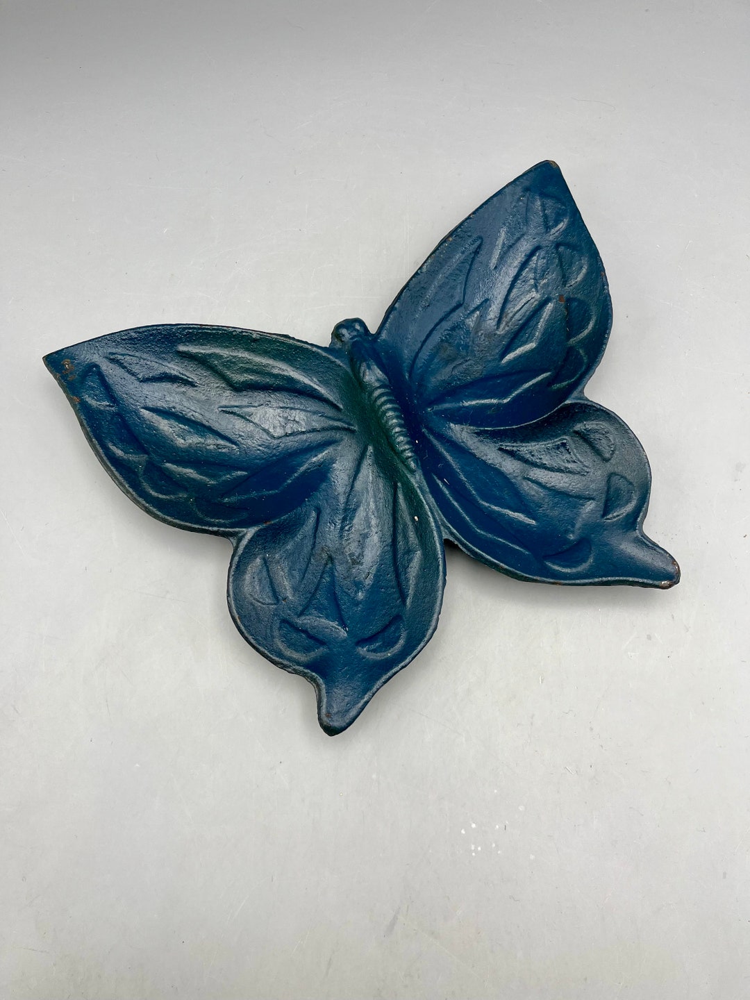 Vintage Cast Iron Butterfly Trinket Jewelry Key Dish Heavy 8” - Etsy