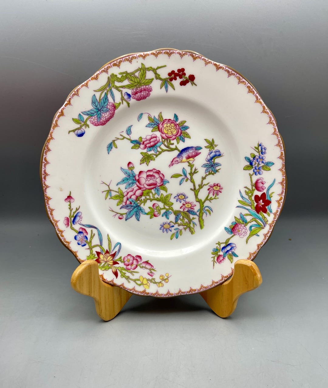 Antique Minton Cuckoo Bird Chinoiserie Salad Plate 1890s Hand Painted ...