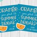 Editable Summer Break Gift Tag Template, Teacher Student School Orange ...