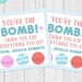 Editable You're the Bomb Gift Tag Template, Teacher or Staff ...