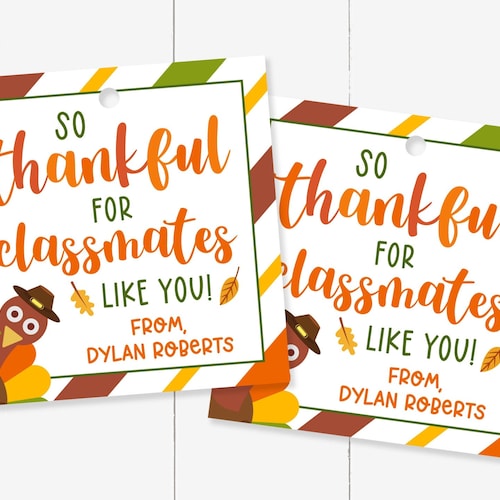 Editable Happy Thanksgiving Gift Tags Thankful for You Gift - Etsy