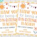 Thank You for Being A Sun-sational Teacher Gift Tag Template, Teacher ...