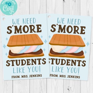 Editable S'mores Student Gift Tag Template, School Student Gift Tag, We ...
