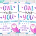 Editable Owl Miss You, Summer Break Gift Tag Template, Teacher Student ...