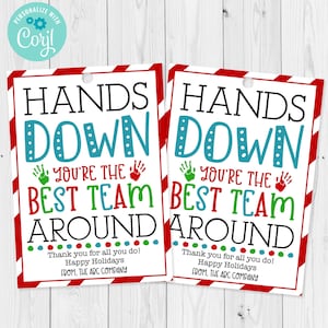 Hands Down You're the Best Team Around Gift Tag Template, Printable ...