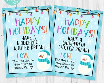 Snowman Gift Tag - Etsy