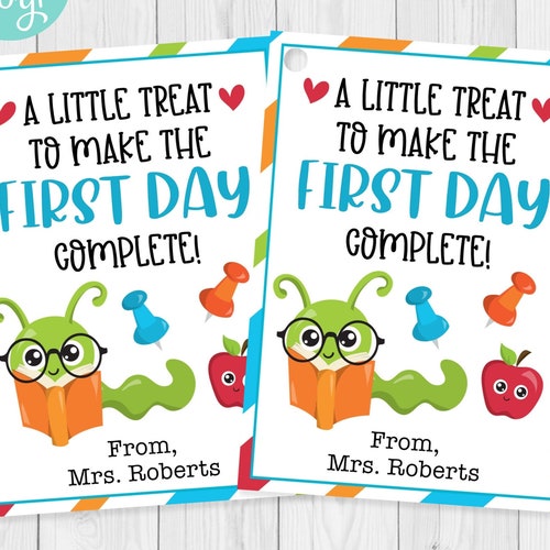 PRINTABLE Back to School Gift Tag Teacher Card First Day | Etsy