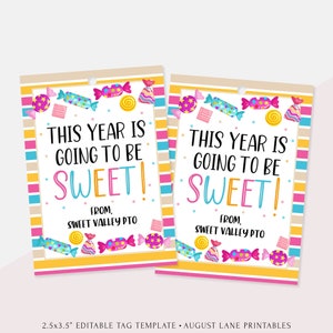 Back to School Candy Gift Tag Editable Template, First Day of School ...