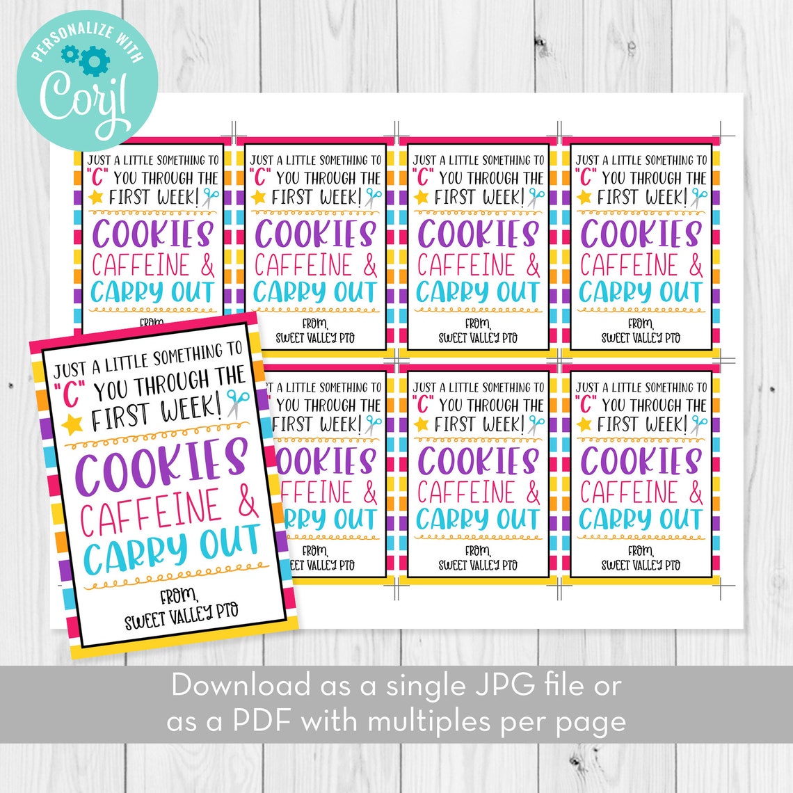 First Week of School Teacher Gift Tag Editable Template Gift | Etsy