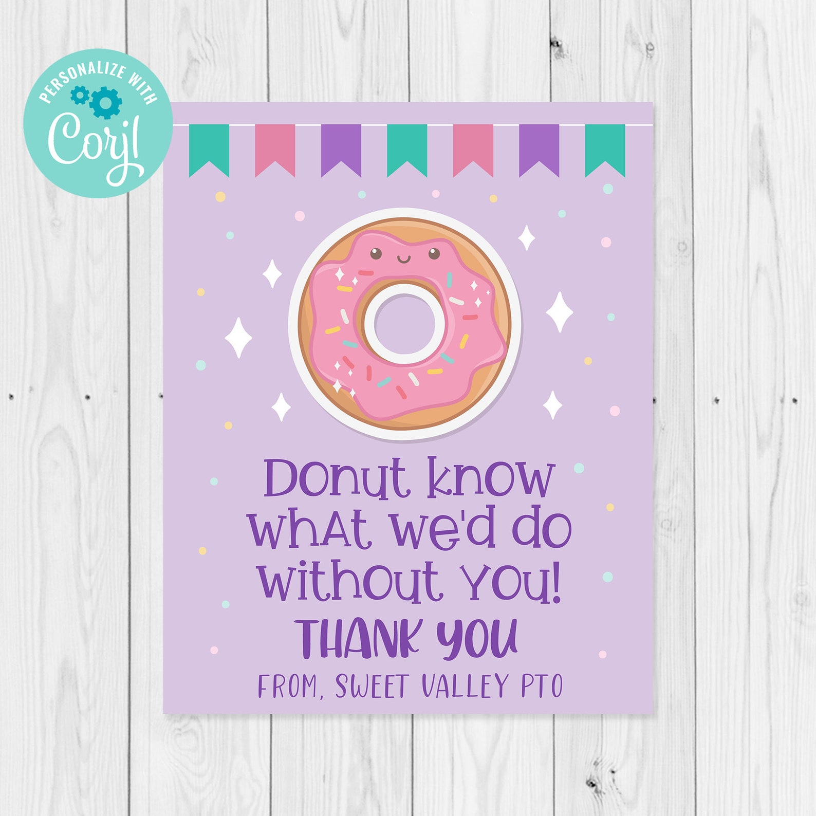 Editable Donut Sign Template Staff or Teacher Appreciation - Etsy