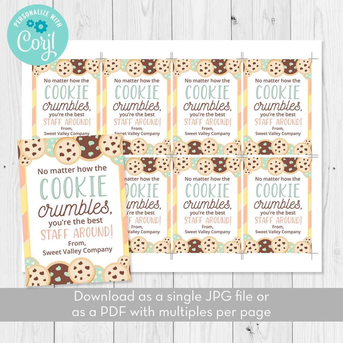 Cookie Gift Tag Template, Cookie Teacher Appreciation Gift Tag ...