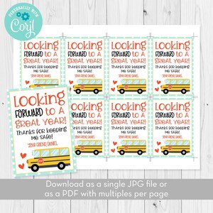 Bus Driver Back to School Gift Tag Template, School Bus Driver First ...