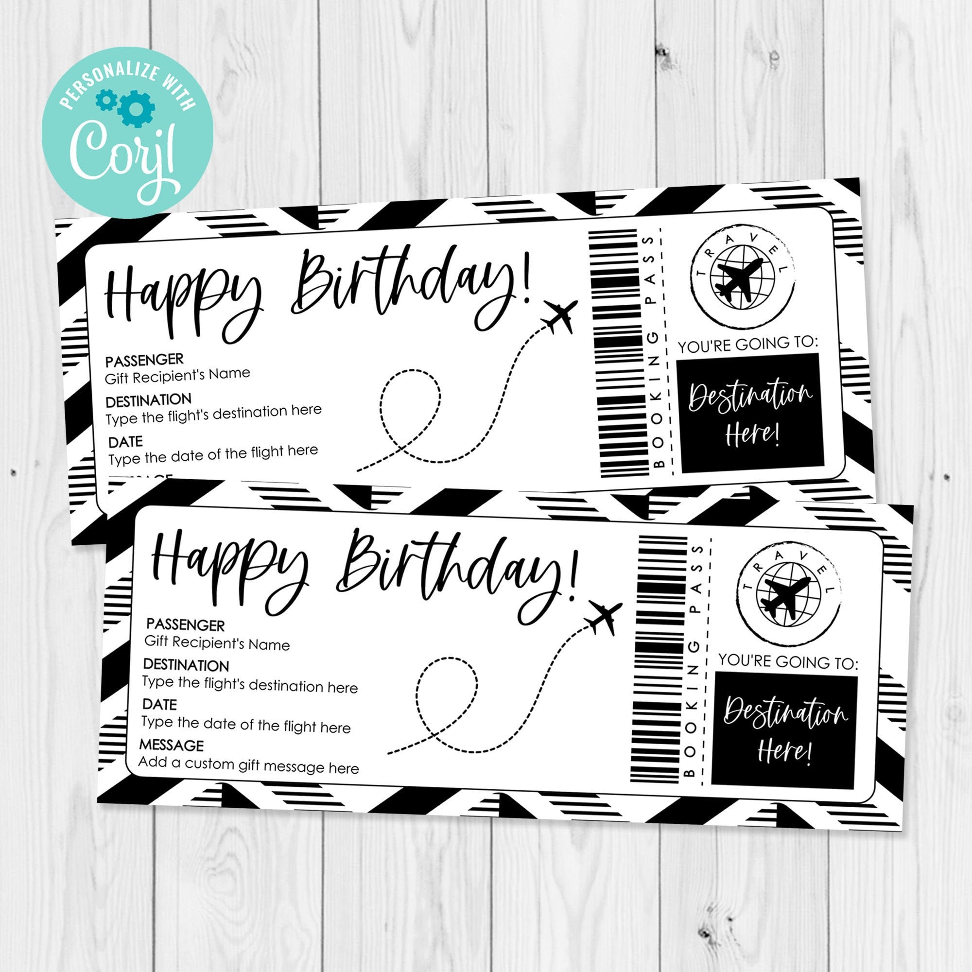 Plantilla De Certificado De Cumpleaños En Blanco Y Negro Feliz