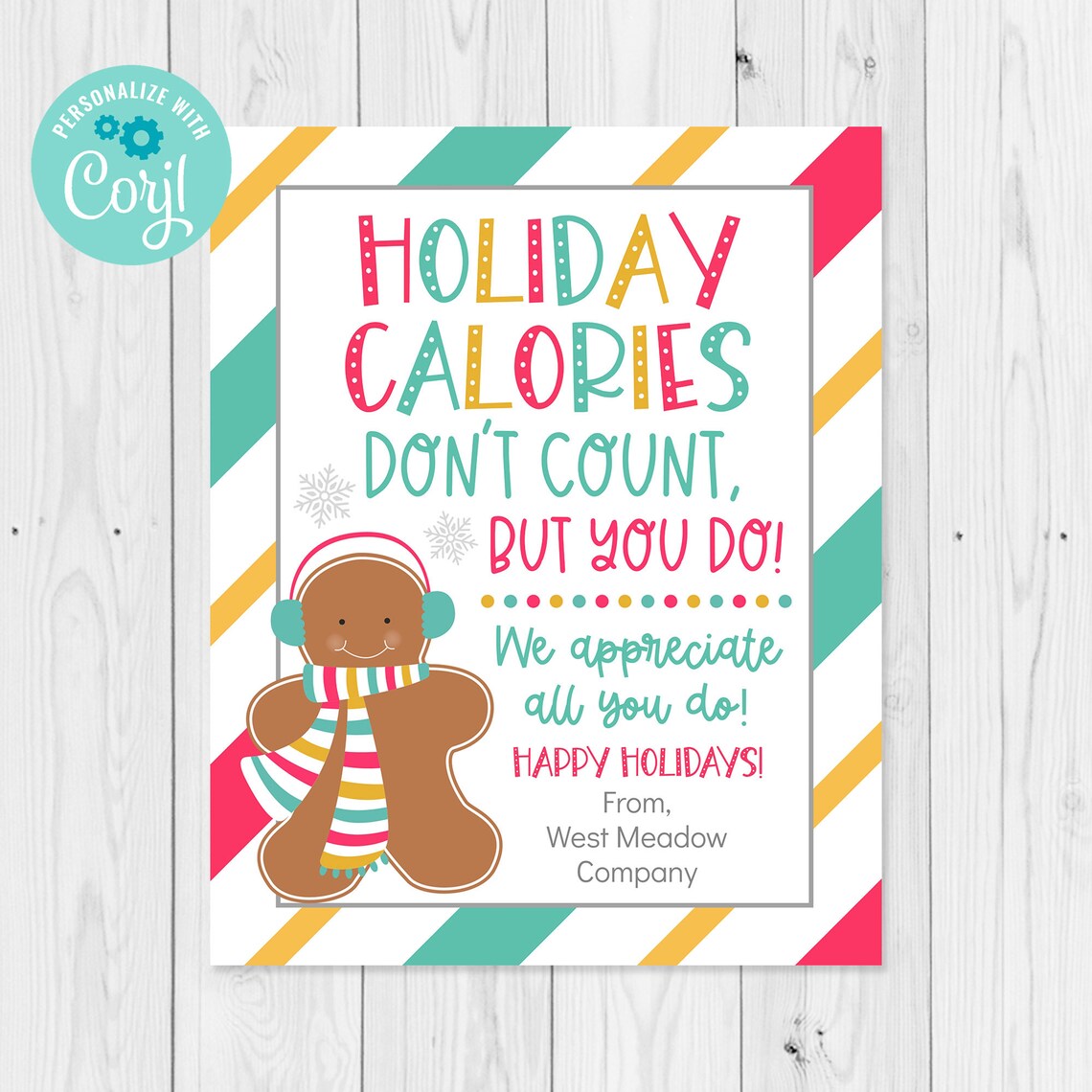 Editable Holiday Employee Appreciation Sign Template Staff or - Etsy