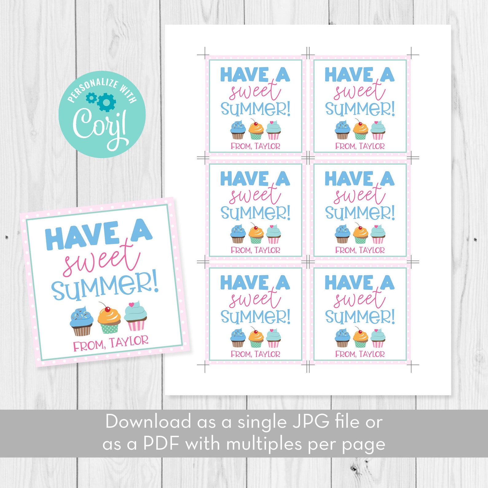 Editable Have A Sweet Summer Gift Tag Template, Teacher Student School ...