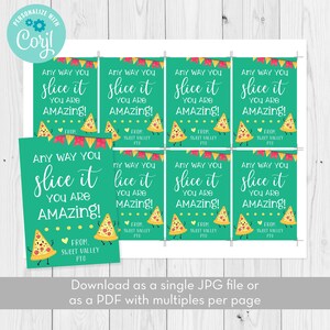 Editable Any Way You Slice It, You Are Amazing Gift Tag Template ...