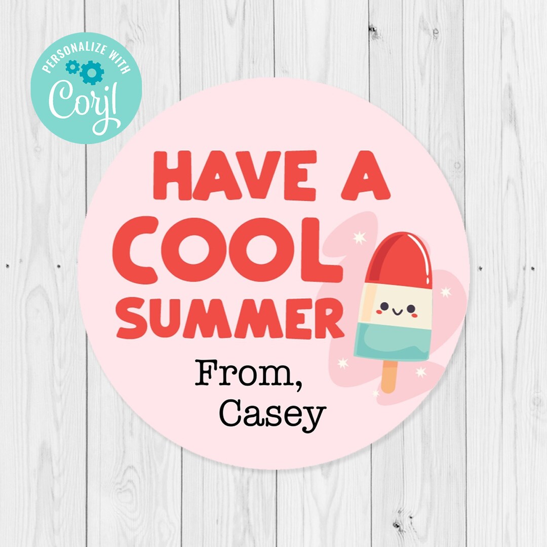 Editable Summer Break Gift Tag Template, Teacher Student School Orange ...