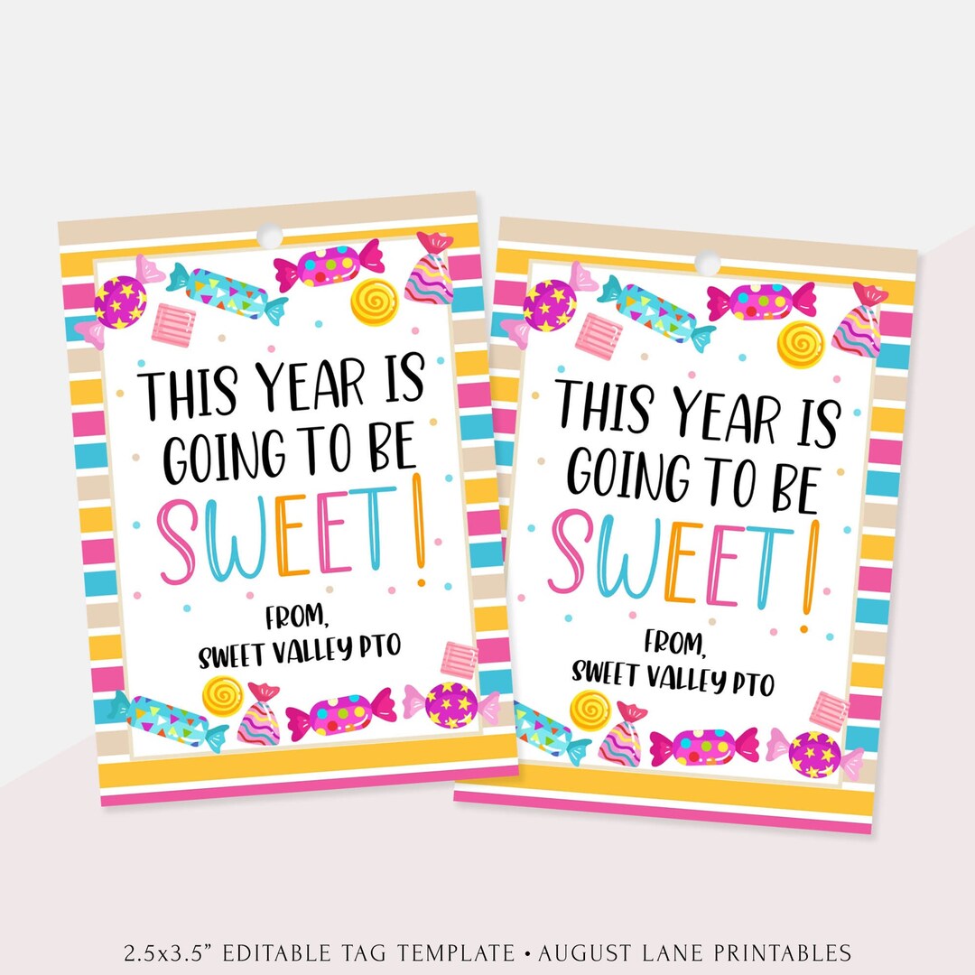 Back to School Candy Gift Tag Editable Template, First Day of School ...