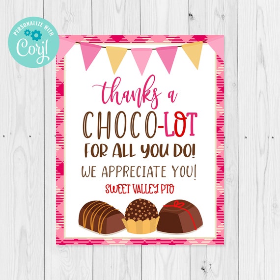 Editable Chocolate Sign Template Staff or Teacher | Etsy
