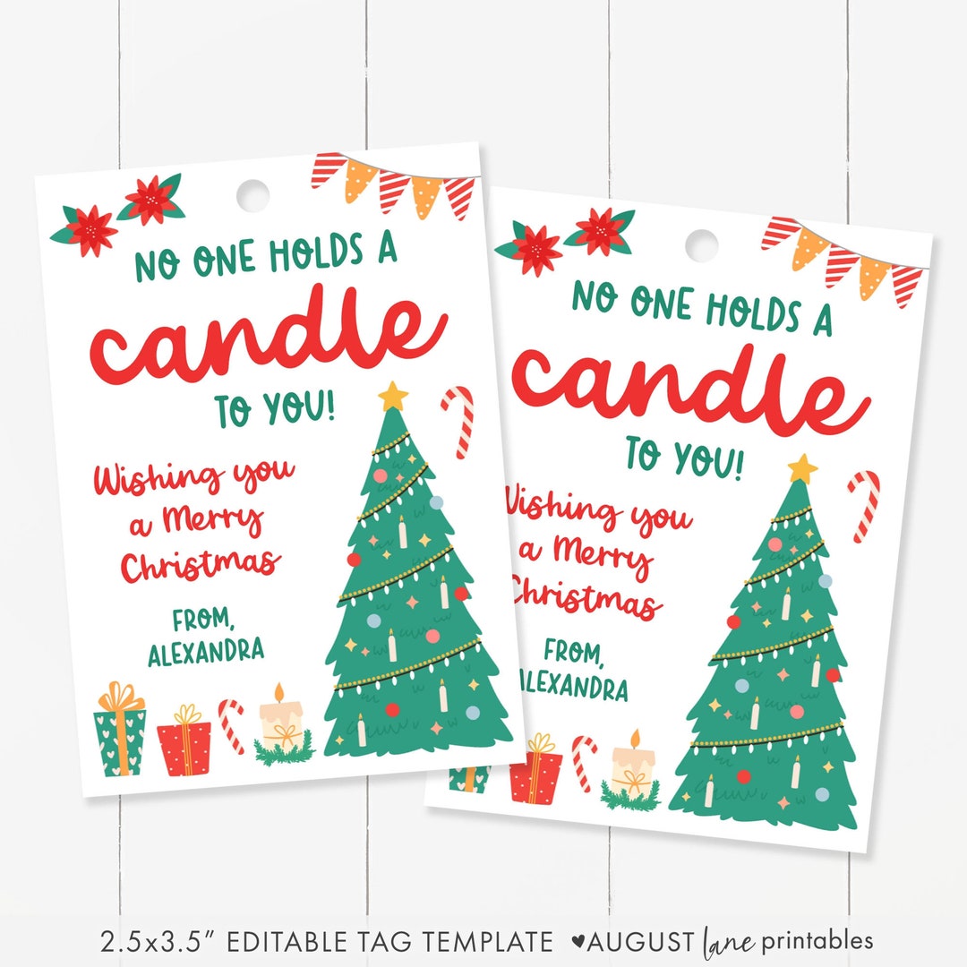 Christmas Candle Gift Tag Template Editable 2.5x3.5 No - Etsy