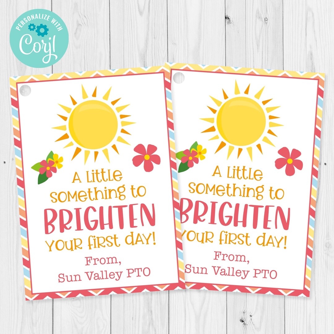 Editable First Day Back to School Gift Tag Template, Teacher or Student ...