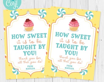 How Sweet It is to Be Taught by You Gift Tag Template Teacher - Etsy