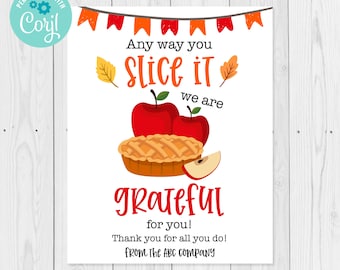 Editable Any Way You Slice It We Are Grateful for You Pumpkin | Etsy