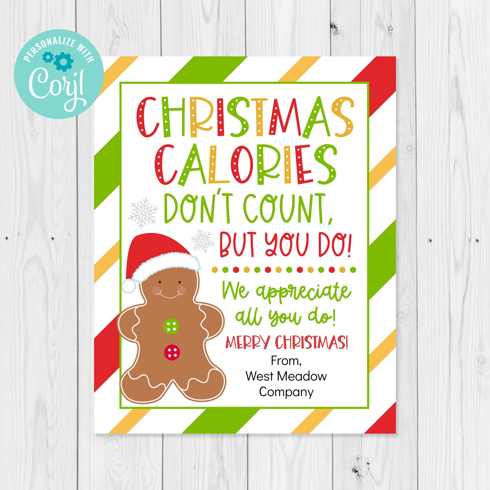 Editable Christmas Employee Appreciation Sign Template, Staff or ...